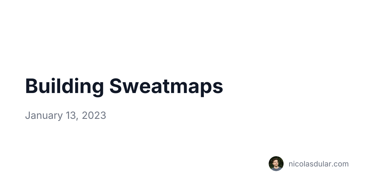 Building Sweatmaps | Nicolas Dular